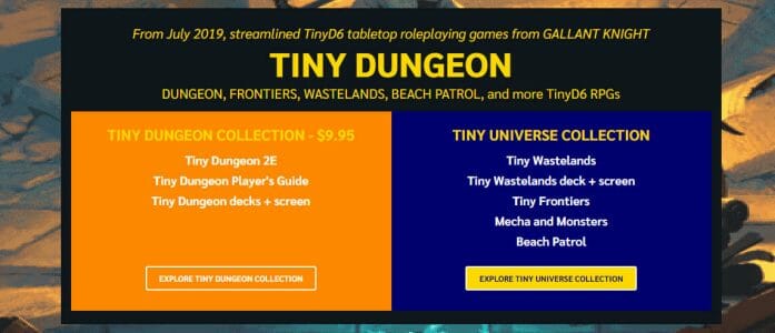 Two sets of Gallant Knight Games’ TinyD6 bundles – RPGnews.com